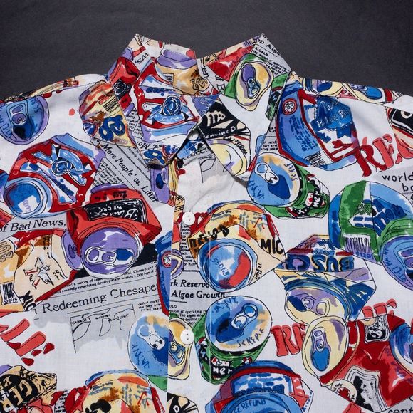 Paragraff | Shirts | Vintage Paragraff Shirt Mens Small Crushed Cans ...